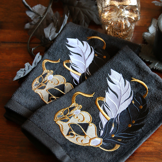 Midnight Masquerade Towels | Machine Embroidery Designs | Urban Threads