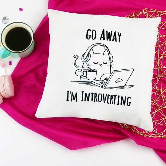 Introverts Pillow | Machine Embroidery Designs | Urban Threads