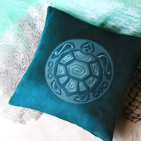Embossed Sea Turtle Pillow | Machine Embroidery Designs | Urban Threads