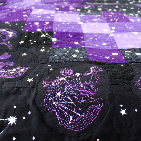 Celestial Quilt - Aquarius Detail | Machine Embroidery Designs | Urban ...