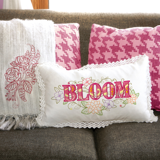 Blooming Couch Decor | Machine Embroidery Designs | Embroidery Library