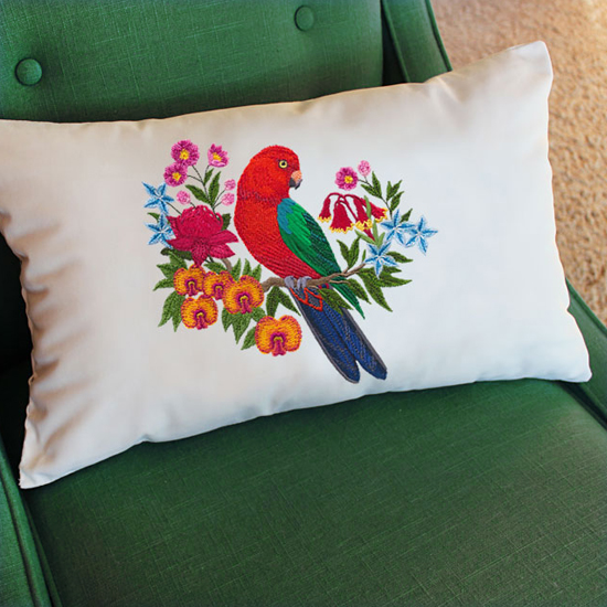 Parrot Pillow | Machine Embroidery Designs | Embroidery Library