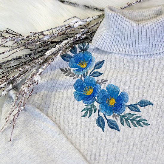 Winter Blues Sweater | Machine Embroidery Designs | Embroidery Library
