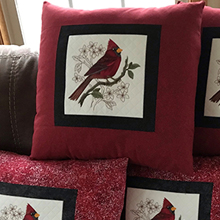 Cardinal Pillow | Machine Embroidery Designs | Embroidery Library