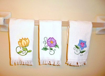 Pretty Petaled Towels | Machine Embroidery Designs | Embroidery Library