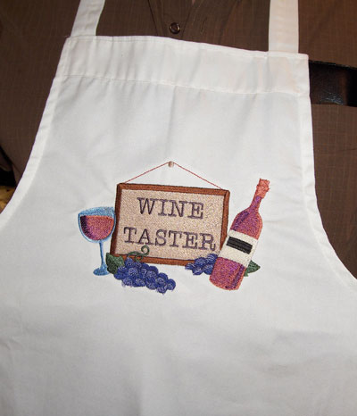 Wine Taster Apron | Machine Embroidery Designs | Embroidery Library