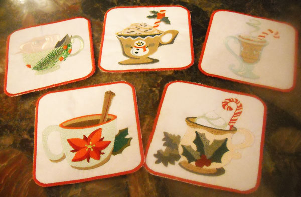 Colorful Christmas Coasters | Machine Embroidery Designs | Embroidery ...