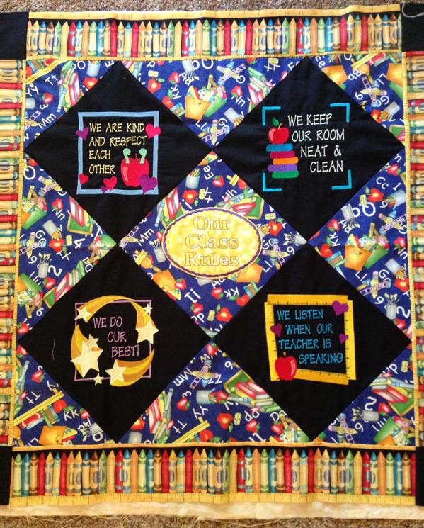 Our Class Rules Quilt | Machine Embroidery Designs | Embroidery Library
