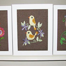 Perching Pairs Framed Embroidery | Machine Embroidery Designs ...