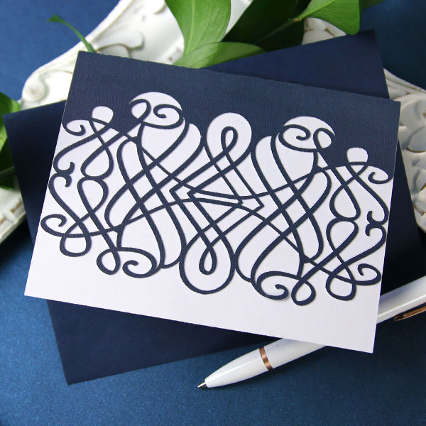 Calligraphy Swirls Card [SVG] | Cutting Machine & Laser Cutting Designs ...