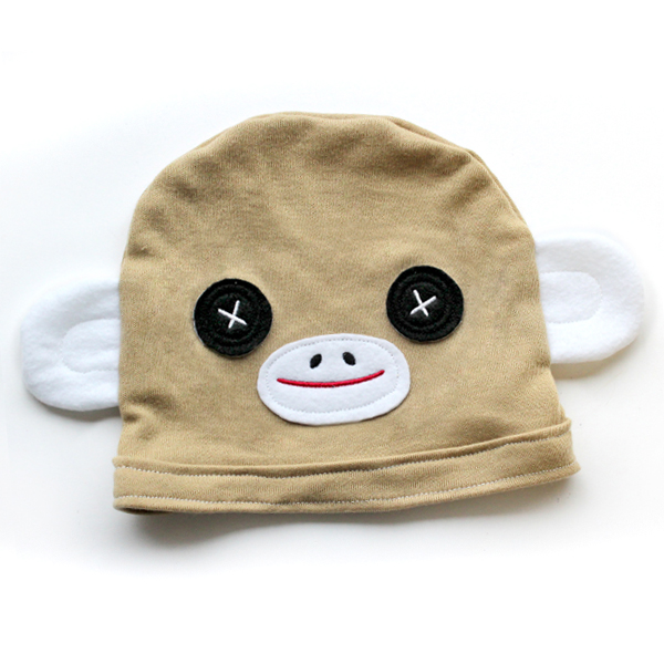 Noggin Nanimals - Sock Monkey Face (Applique)