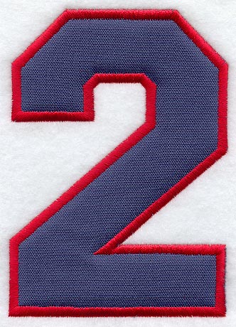 Collegiate Number 2 - 6.1 inches (Applique)