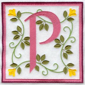 Friendship Square Letter P - 4 inch (Applique)