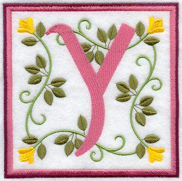Friendship Square Letter Y - 5 inch (Applique)