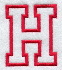 Collegiate Letter H (Applique) (3 Inch)