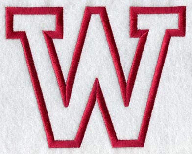 Collegiate Letter W (Applique) (4 Inch)