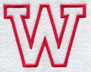 Collegiate Letter W (Applique) (3 Inch)