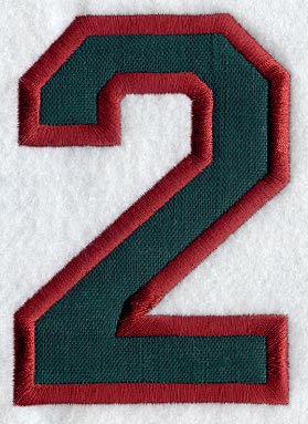 Collegiate Number 2 (Applique) (5 Inch)
