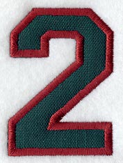 Collegiate Number 2 (Applique) (3 Inch)