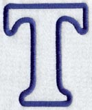 Modern Letter T (Applique) (2 Inch)