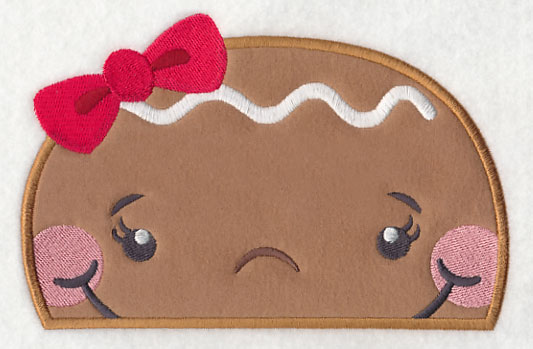 Peeking Gingerbread Girl (Applique)