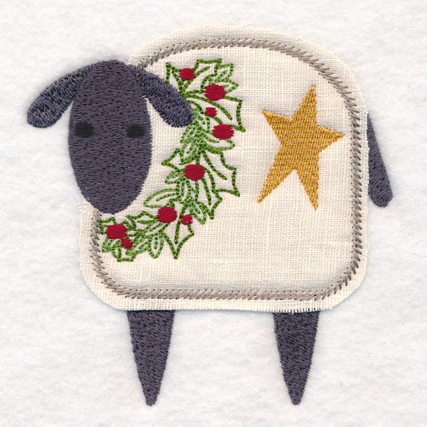 Primitive Christmas Sheep (Crafty Cut Applique)