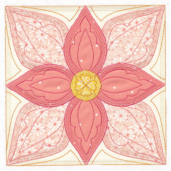 Flowers in Bloom Quilt Block 3 (In-the-Hoop)