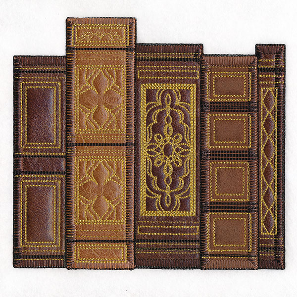 Leather Bound Books Border (Applique)