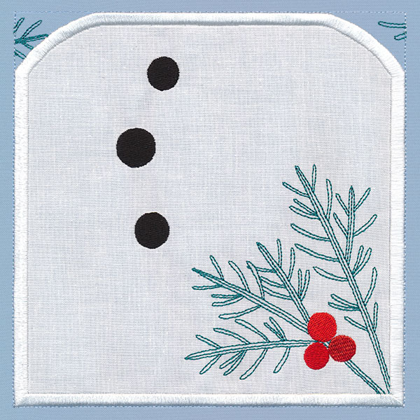 Warm Winter Welcome Snowman - Bottom Buttons (Applique)