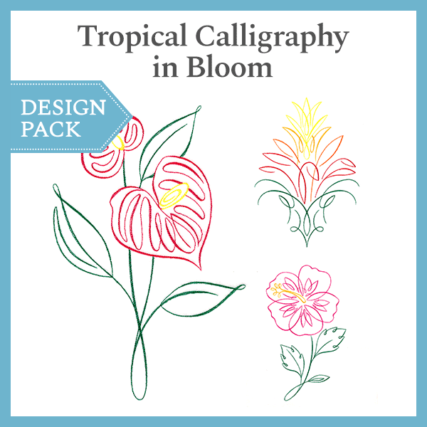 A Tropical Calligraphy in Bloom Design Pack - XL