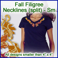 A Fall Filigree Necklines (split) Design Pack - Sm