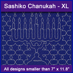 A Sashiko Chanukah Design Pack - XL