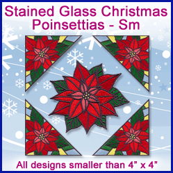 A Stained Glass Christmas Poinsettias Design Pack - Sm