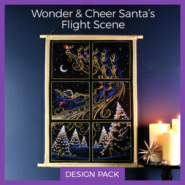 A Wonder & Cheer Santa's Flight Scene (Design Pack)