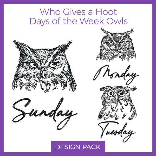 A Who Gives a Hoot Days of the Week Owls Design Pack