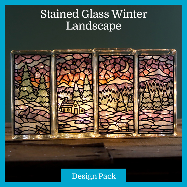 A Stained Glass Winter Landscape Design Pack - Lg