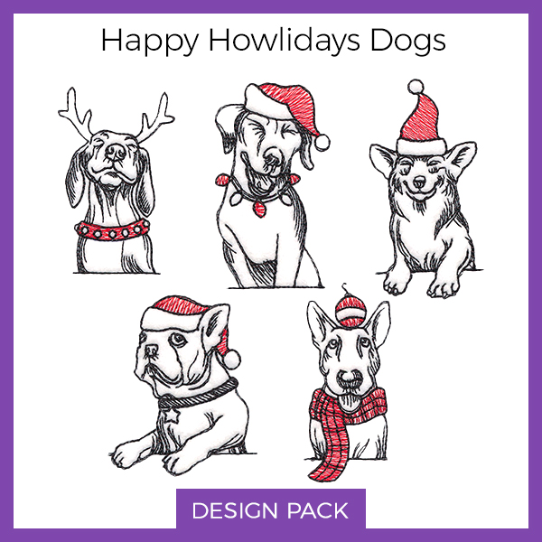 A Happy Howlidays Dogs Design Pack