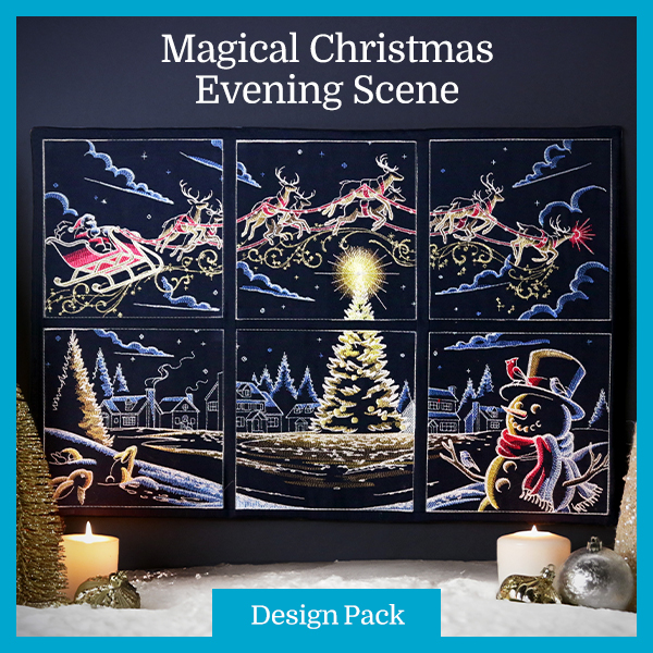 A Magical Christmas Evening Scene Design Pack - Md