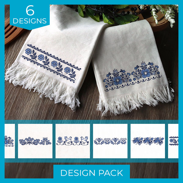 Delicate Delft Borders Design Pack