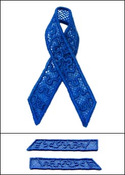 Autism Awareness Ribbon (Lace) (2 Pieces)