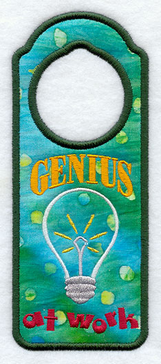 Genius at Work Door Hanger (In-the-Hoop)