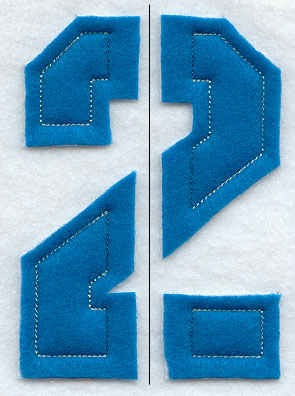 Collegiate Number 2 (Split, Crafty Cut Applique) (5 Inch)