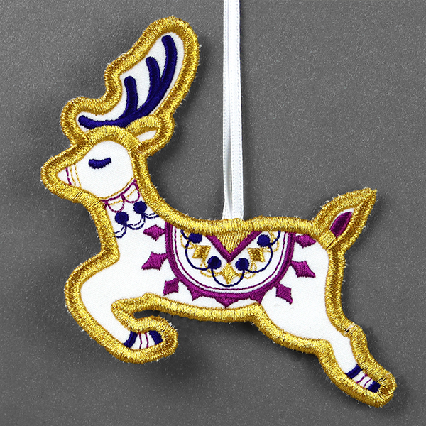 Festive & Fancy Reindeer Ornament (In-the-Hoop)