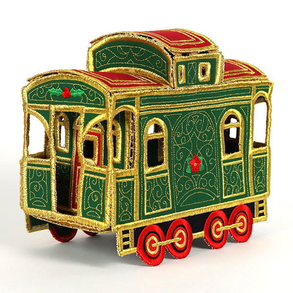 3D Christmas Train Caboose (In-the-Hoop)