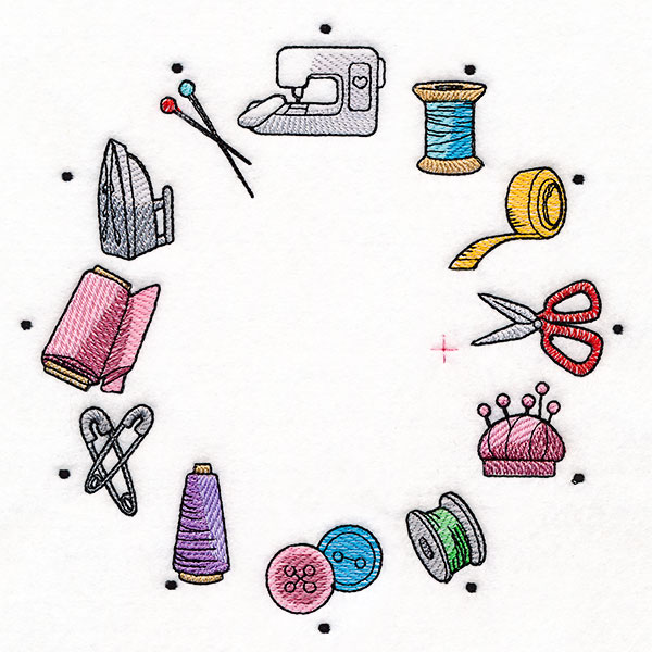 Stitch of Time Sewing Notions Clock - Split