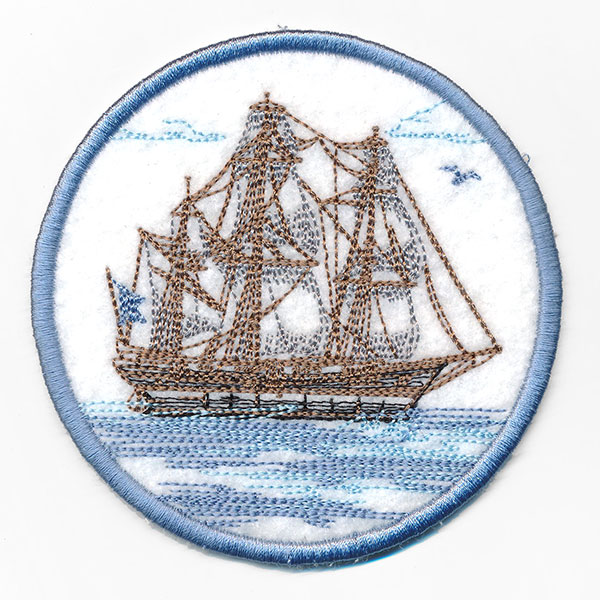 Setting Sail Clipper Ship Coaster (In-the-Hoop)