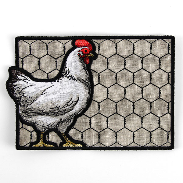 Farmhouse Chicken Mug Rug (In-the-Hoop)