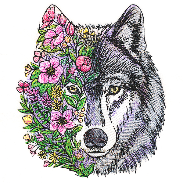 Wolf in Flowers