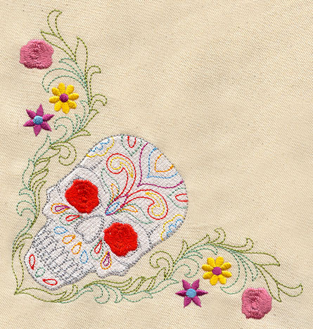 Flowered Skull Corner