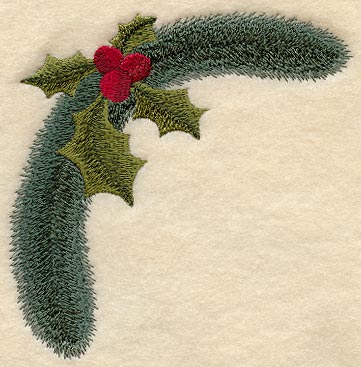 Sprigs of Christmas Greenery Corner